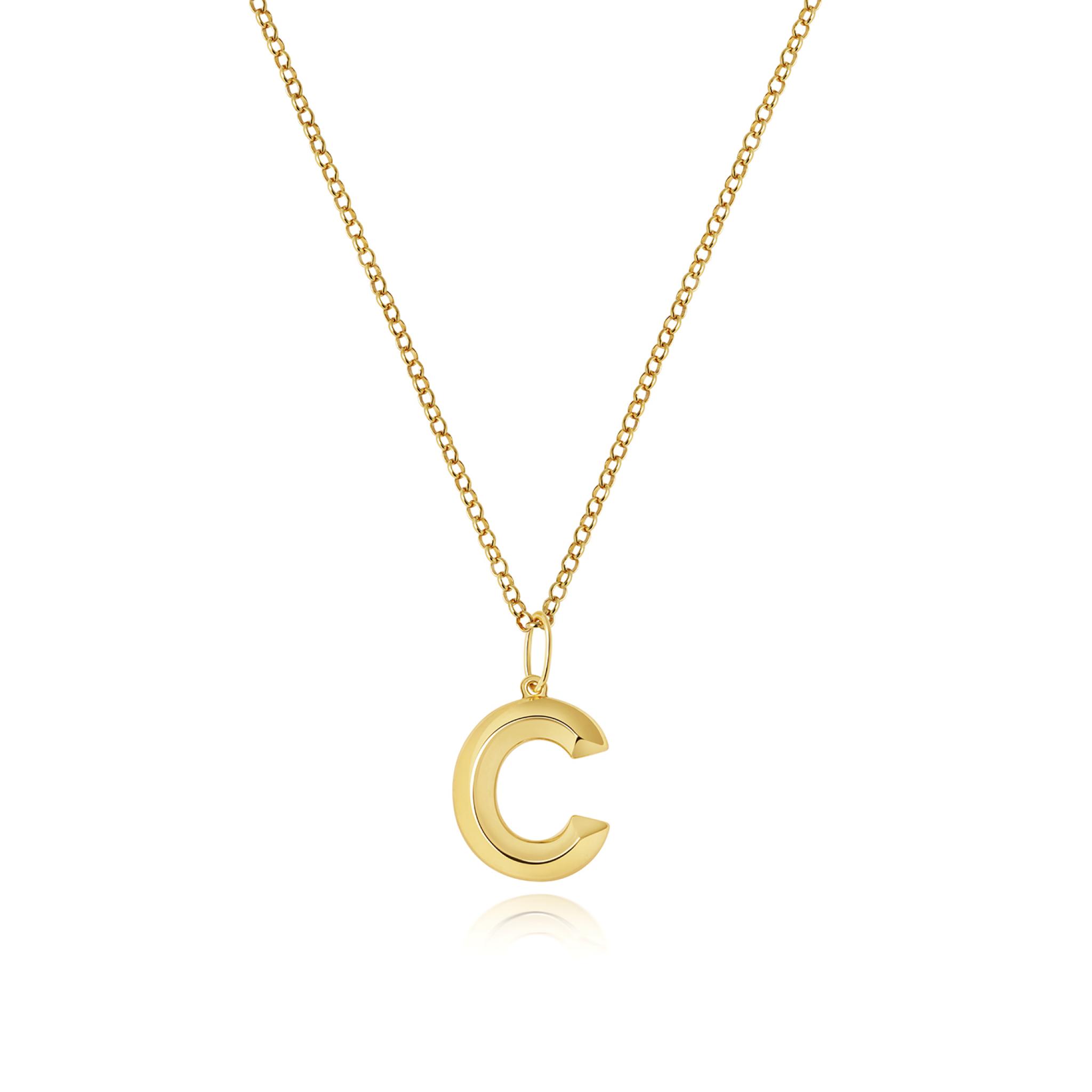 9ct Gold Initial C Pendant | Chain Reaction Jewellers