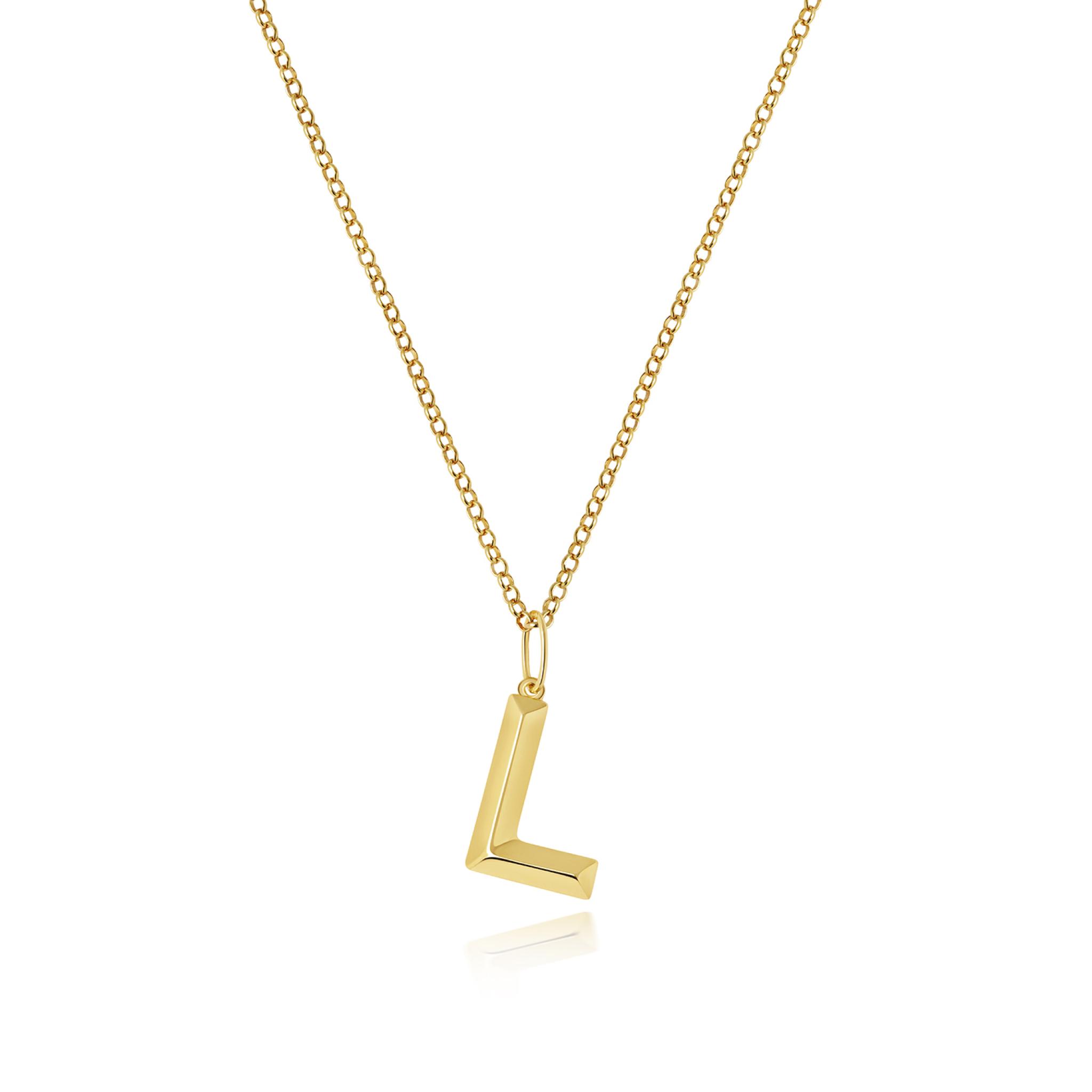 9ct Gold Initial L Pendant | Chain Reaction Jewellers