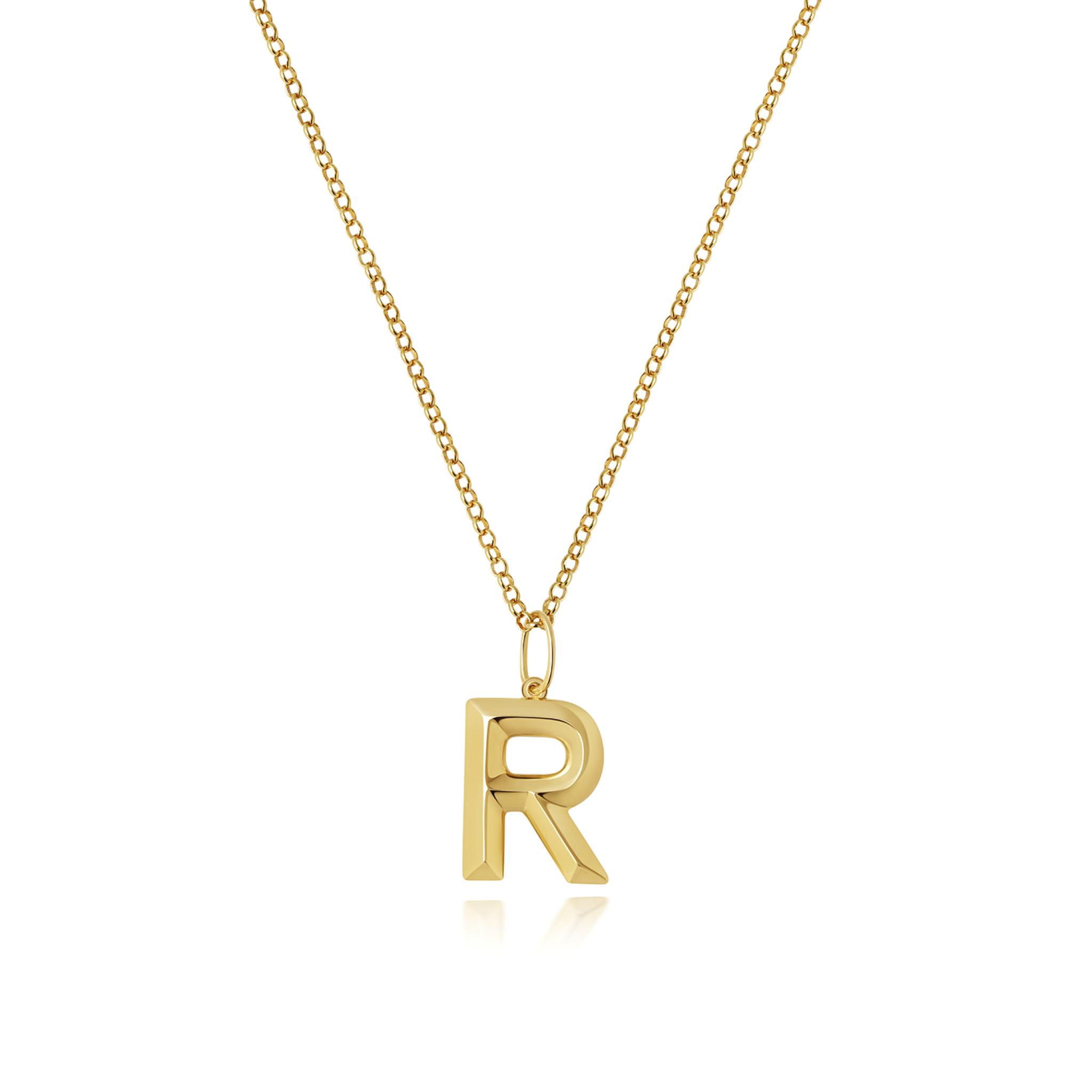 9ct Gold Initial R Pendant | Chain Reaction Jewellers