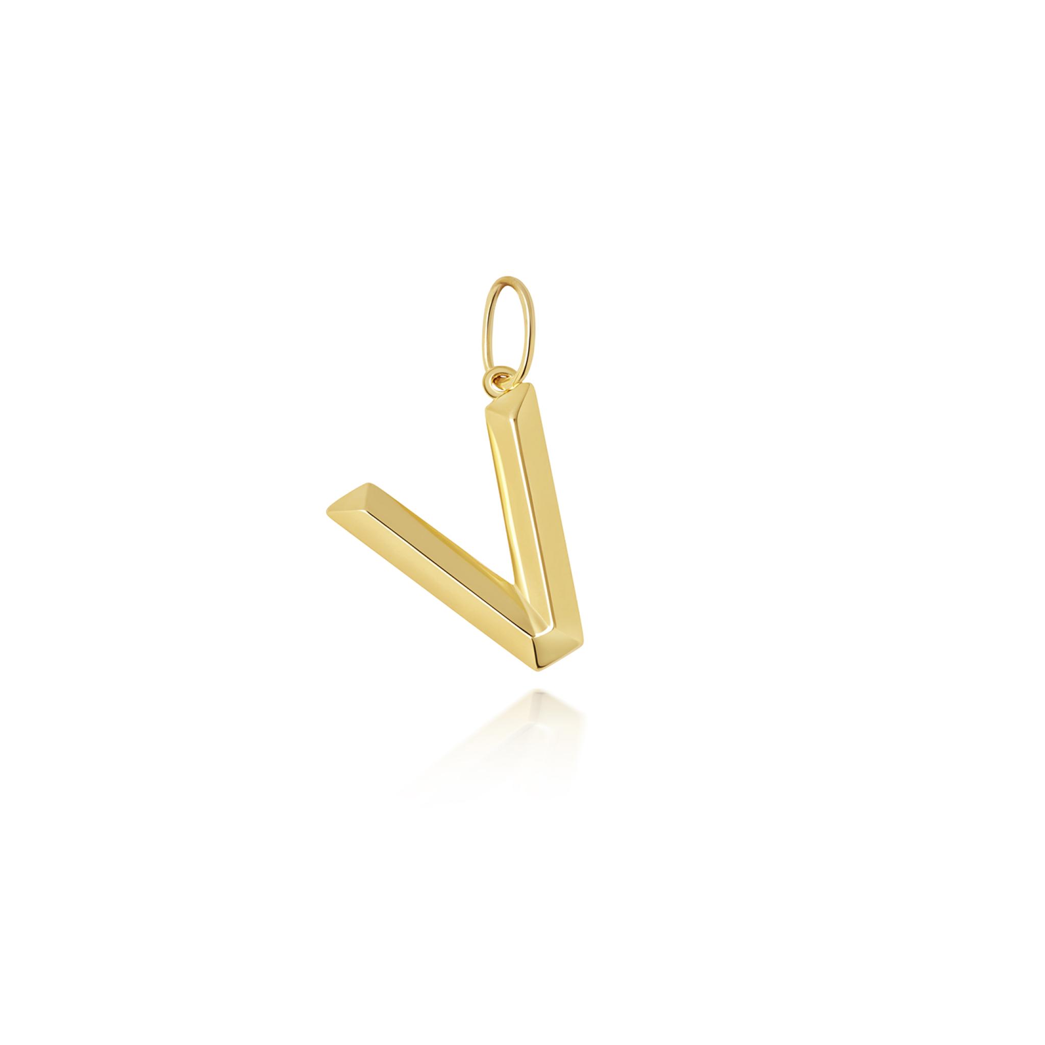 9ct Gold Initial V Pendant | Chain Reaction Jewellers