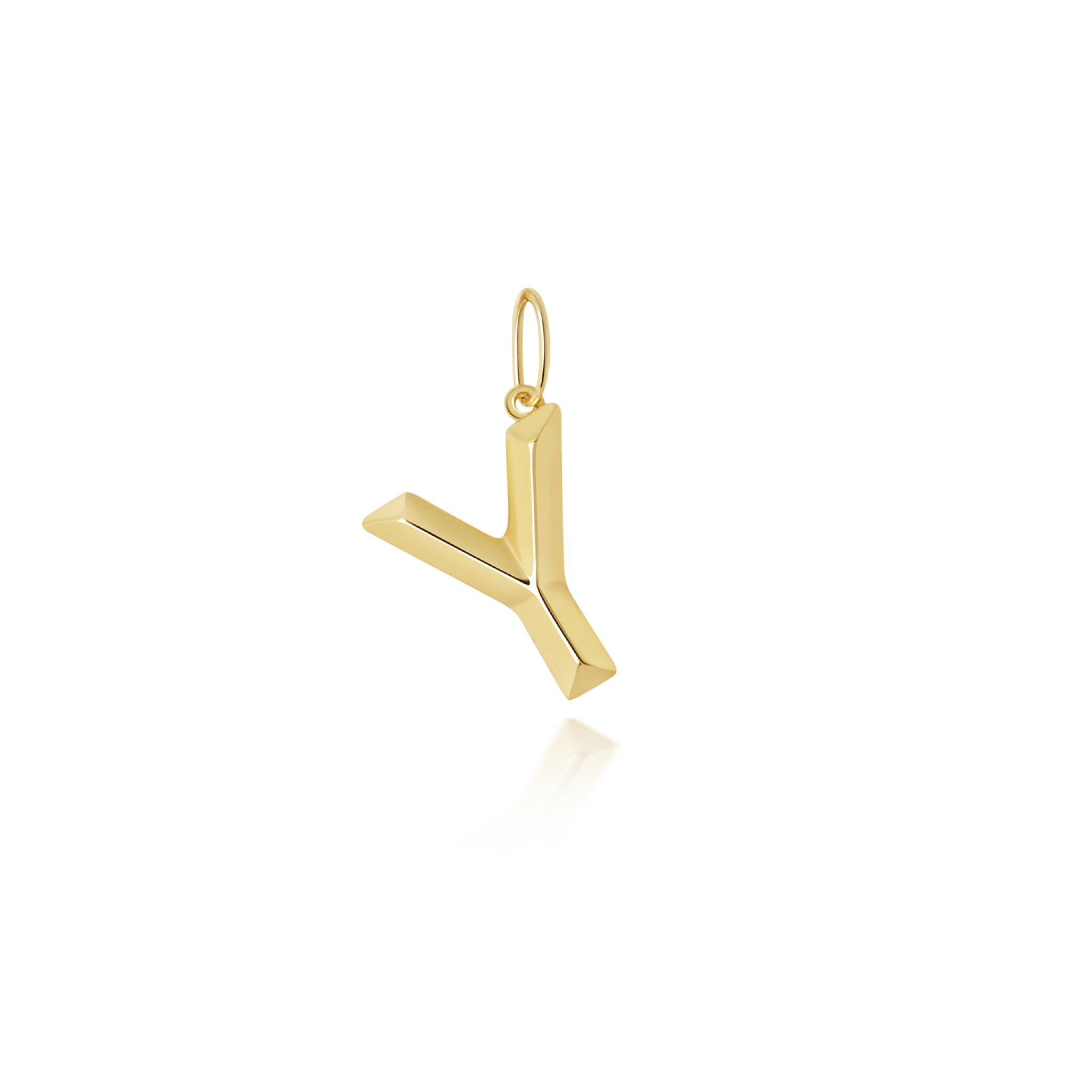 9ct Gold Initial Y Pendant | Chain Reaction Jewellers