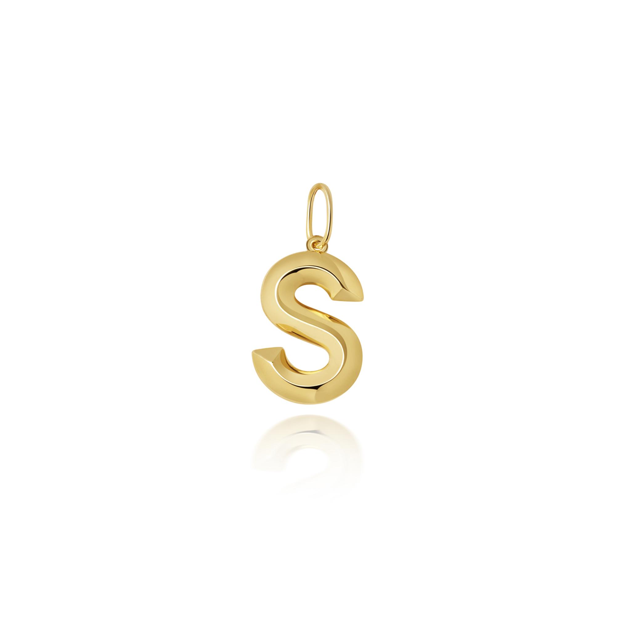 9ct Gold Initial S Pendant | Chain Reaction Jewellers