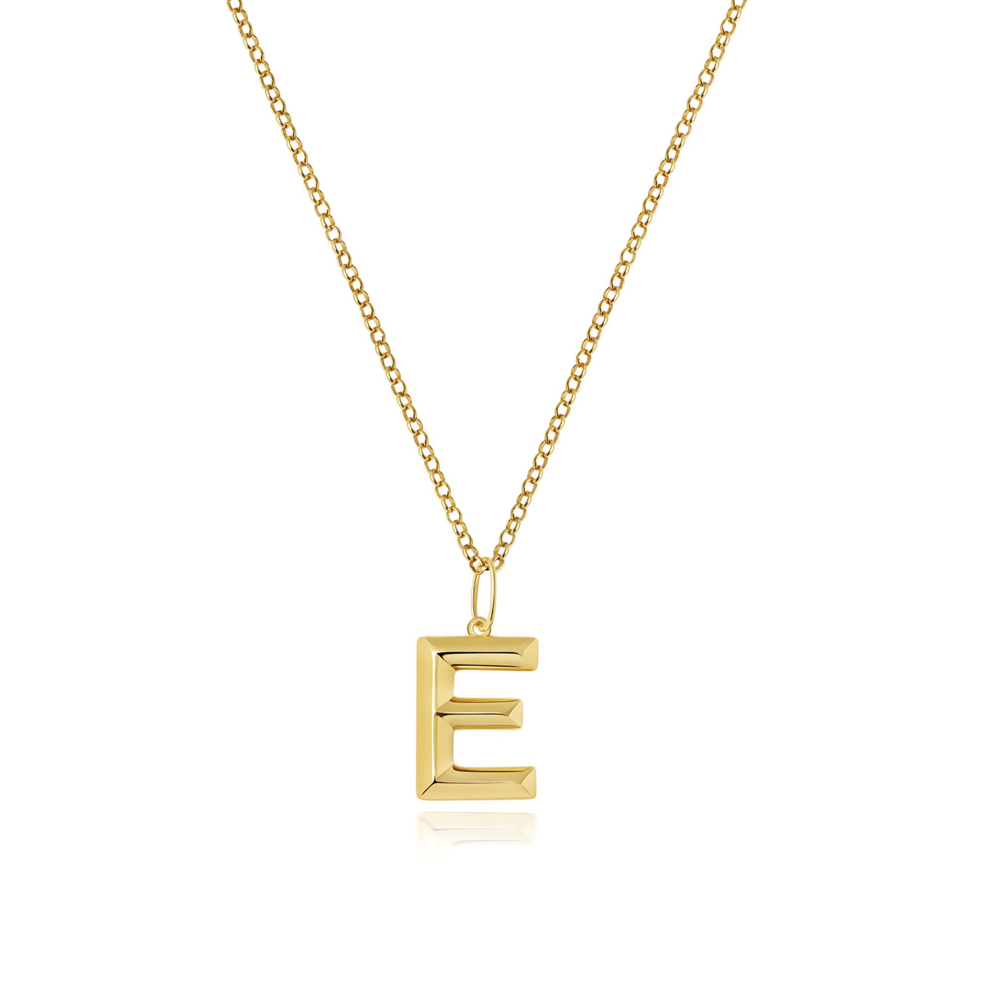 9ct Gold Initial E Pendant | Chain Reaction Jewellers